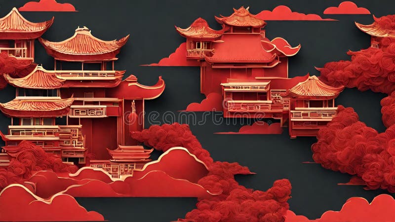 Abstract Chinese Theme Background with Realistic Photography and High ...