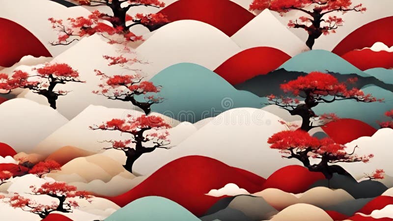 Abstract Japanese Theme Background with Realistic Photography and High ...