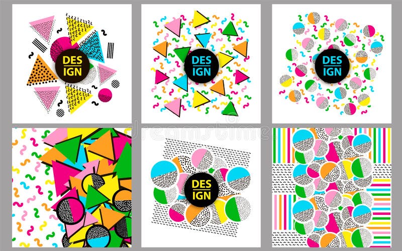 Backgrounds with Colorful Geometric Figures Stock Illustration ...