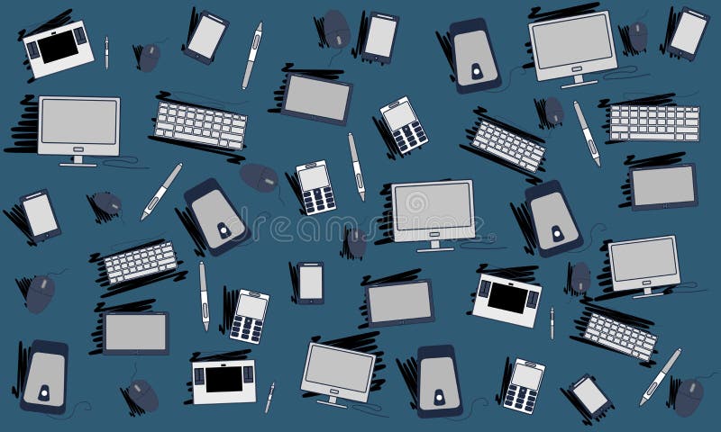 Backgrounds Consisting of Computer Equipment.Vector Stock Vector ...