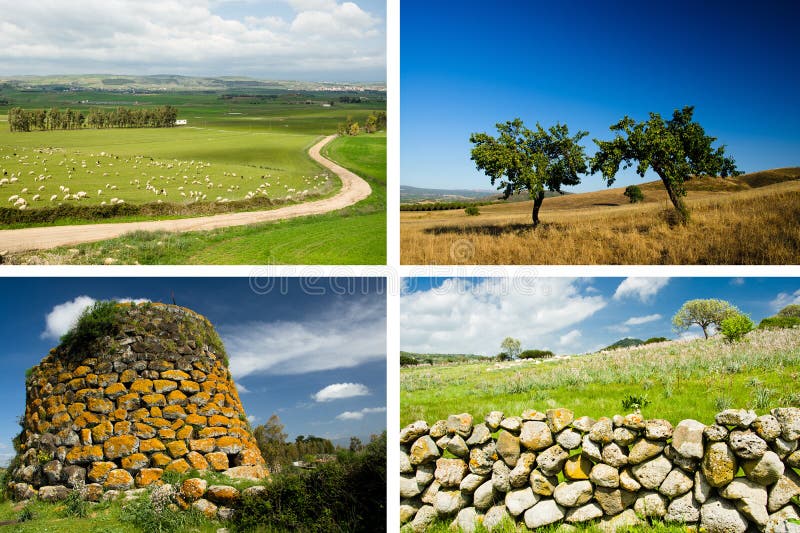 Collage of Sardinian Backgrounds Stock Photo - Image of nuraghe, italy ...