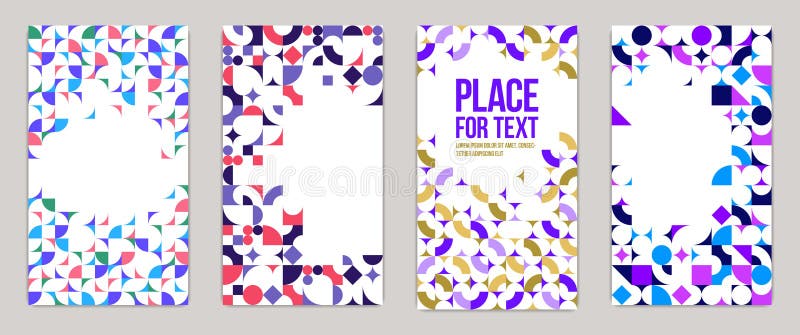 Backgrounds and Cover Templates Vector Set, Abstract Geometric Designs ...