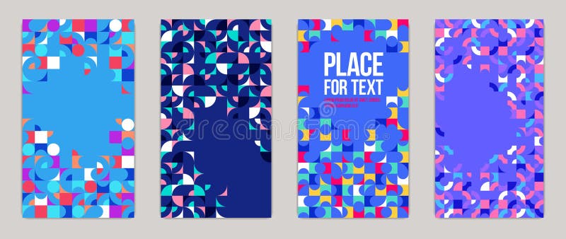 Backgrounds and Cover Templates Vector Set, Abstract Geometric Designs ...