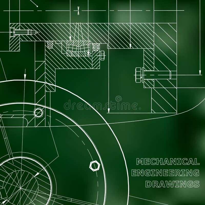 Backgrounds of Engineering Subjects. Technical Illustration. Mechanical ...