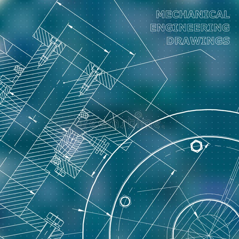 Backgrounds Of Engineering Subjects. Technical Illustration. Mechanical ...