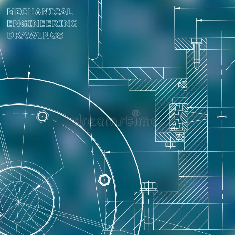 Backgrounds of Engineering Subjects. Technical Illustration. Mechanical ...