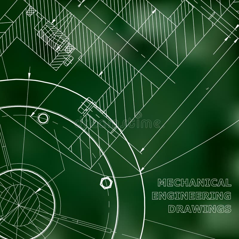 Backgrounds of Engineering Subjects. Technical Illustration. Mechanical ...