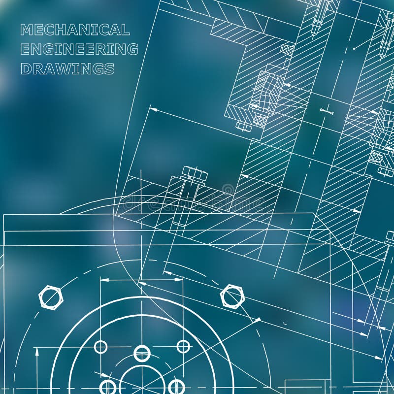 Backgrounds of Engineering Subjects. Technical Illustration. Mechanical ...