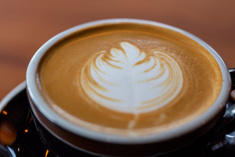 Backgrounds of Latte Coffee in a Beautiful Shop. Stock Photo - Image of ...