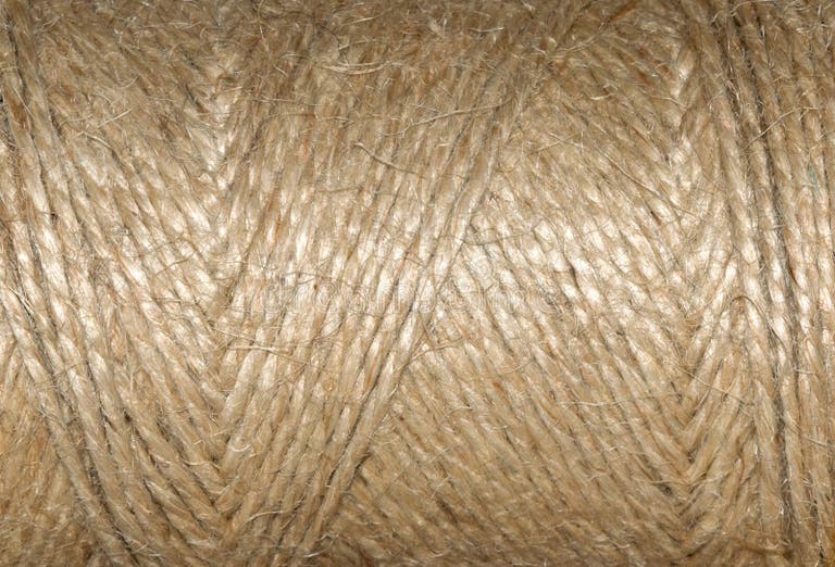 Close-up of Thick Hemp Thread Stock Image - Image of material ...