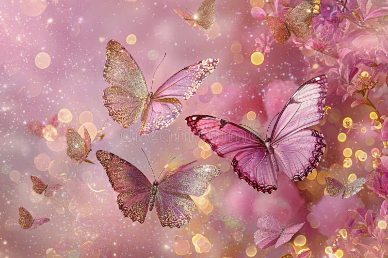 Backgrounds Outdoors with Butterfly Pattern Bokeh Effect. Stock Image ...