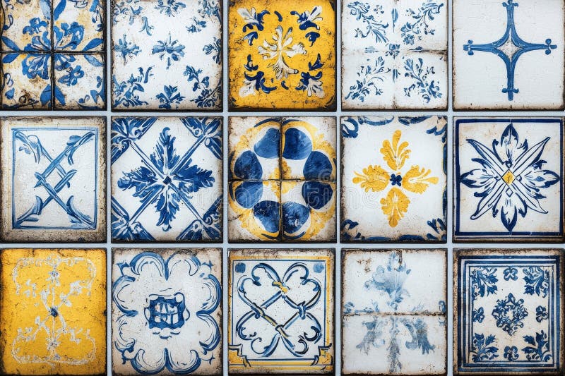 Backgrounds of Pastel Yellow Tiles. Stock Illustration - Illustration ...