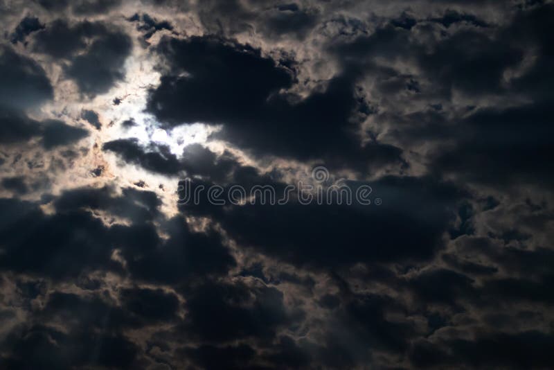 Moonlight and Cloudy Night Scary. Stock Image - Image of horizon, blue ...