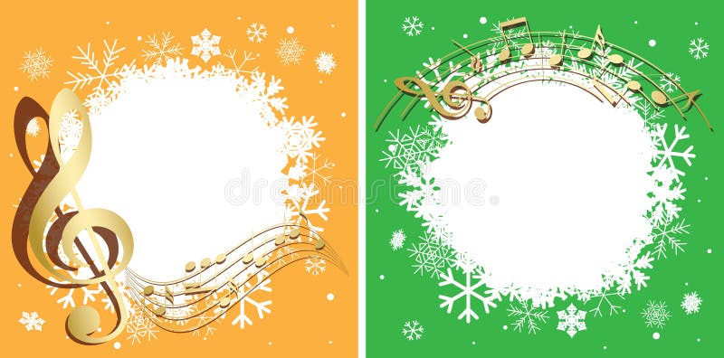 Backgrounds with Snowflakes and Music Notes for Holidays. Vector ...