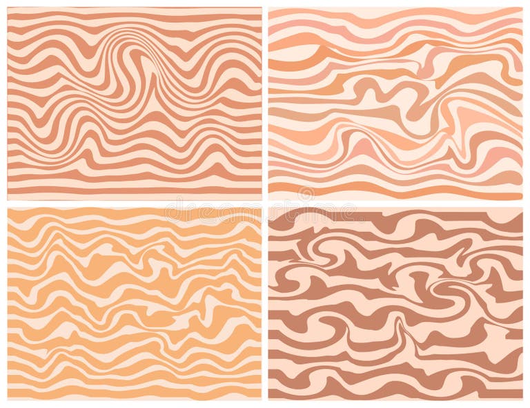 Backgrounds, Vector Texture in Retro Psychedelic Style. Waves, Vortex ...