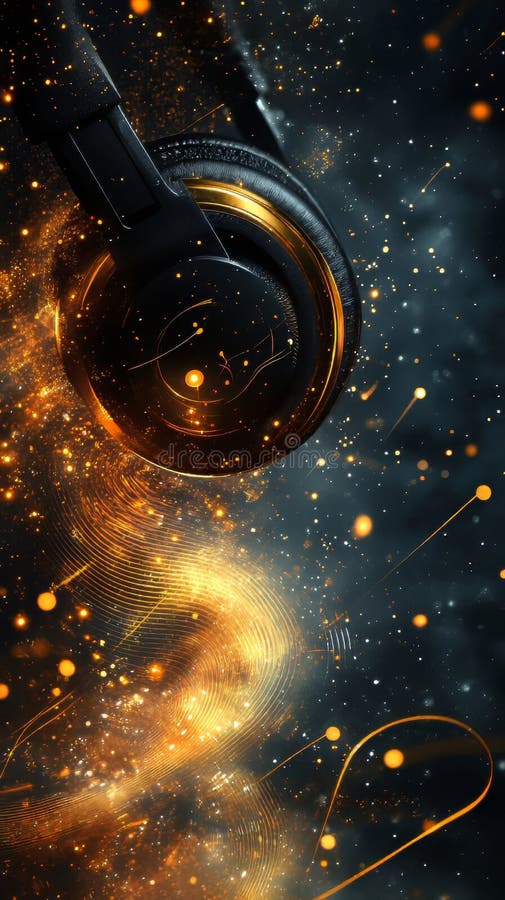 Backgrounds and Vertical Decoration, Wireless Headphones Exploding with ...