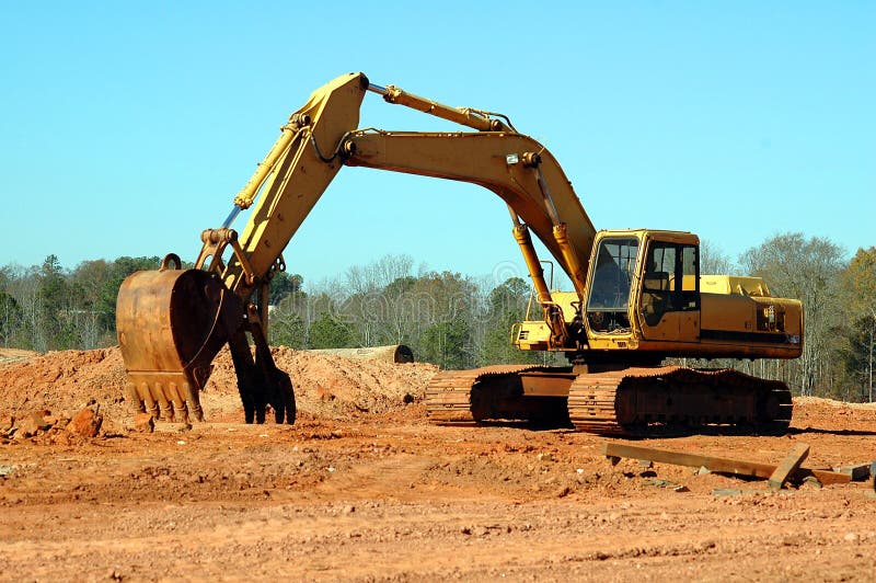 Backhoe stock photo. Image of digging, machine, road, gravel - 1644920
