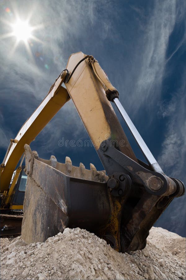 Backhoe stock photo. Image of cloudiness, light, clear - 43626788