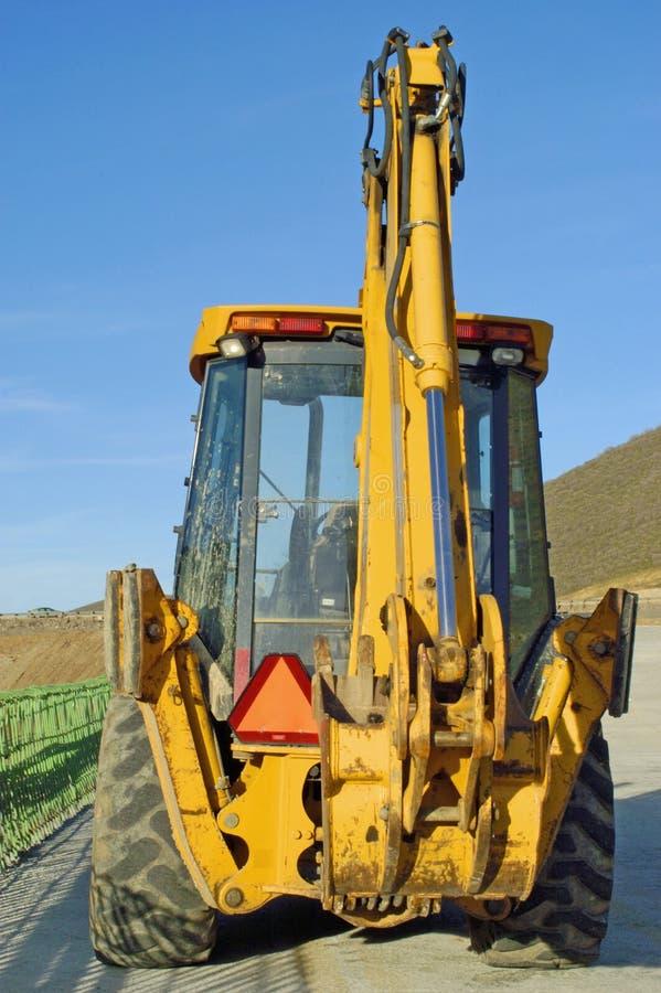 Backhoe from behind stock photo. Image of excavator, tool - 2442292