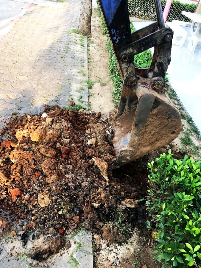 Backhoe car is working stock photo. Image of soil, machine - 108221054
