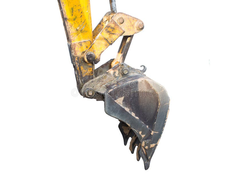 Backhoe Claw Bucket Isolated on a White Background. Stock Photo - Image ...