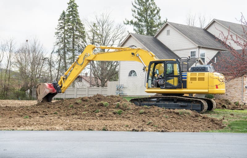 Backhoe Clearing Land for Development Stock Image - Image of occupation ...