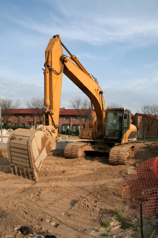 Backhoe at a Construction Site Stock Image - Image of digging, site ...