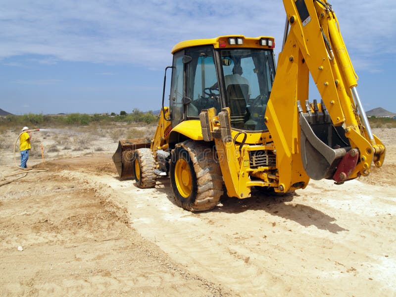 Backhoe in the Desert stock photo. Image of sand, desert - 4688316