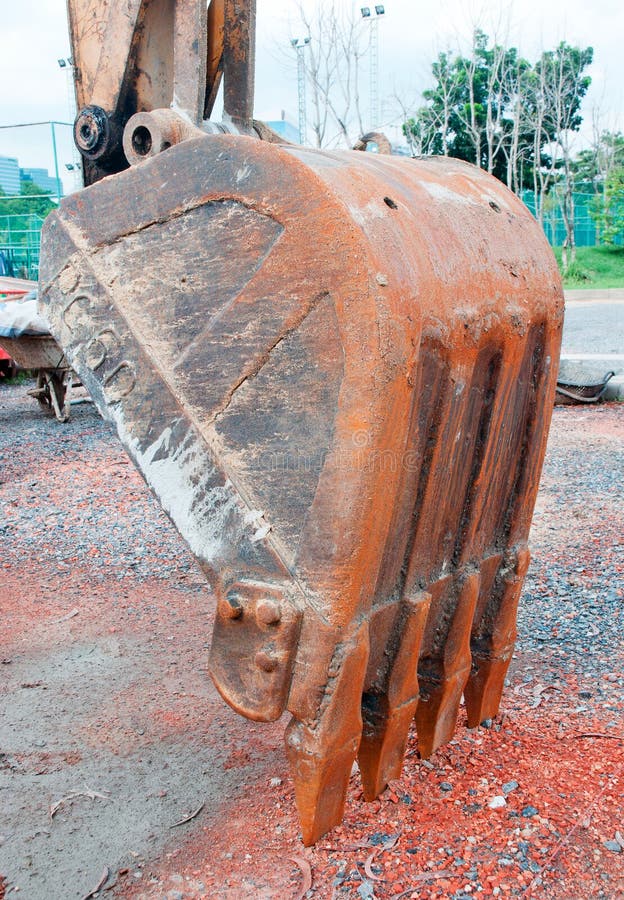 Backhoe Excavator and Railroad Tracks Stock Image - Image of landscape ...