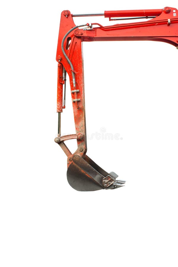 Backhoe Excavator Bucket Side View Isolated White Stock Photos - Free ...