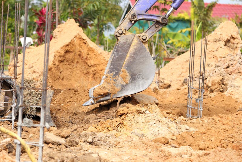 Backhoe Labor Working in Construction Site Stock Photo - Image of human ...