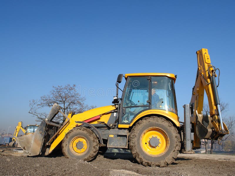 Backhoe loader stock photo. Image of construction, public - 811708
