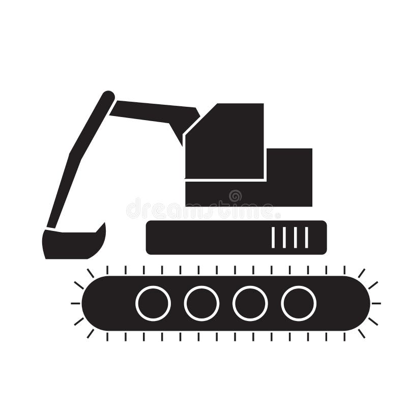 Wheel Loader Black Vector Concept Icon. Wheel Loader Flat Illustration ...