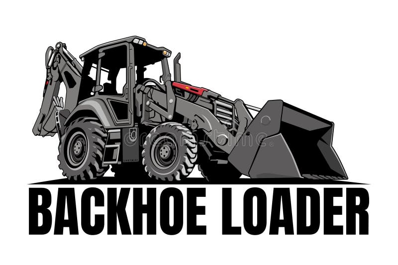 Backhoe Loader Illustration Logo Design Icon Art Stock Vector ...