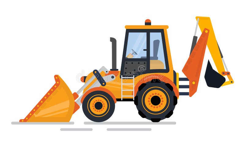 Backhoe Transport, Tractor Construction Vector Stock Vector ...