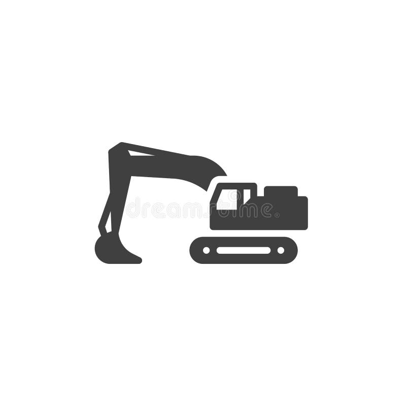 Backhoe loader vector icon stock vector. Illustration of vector - 216755501