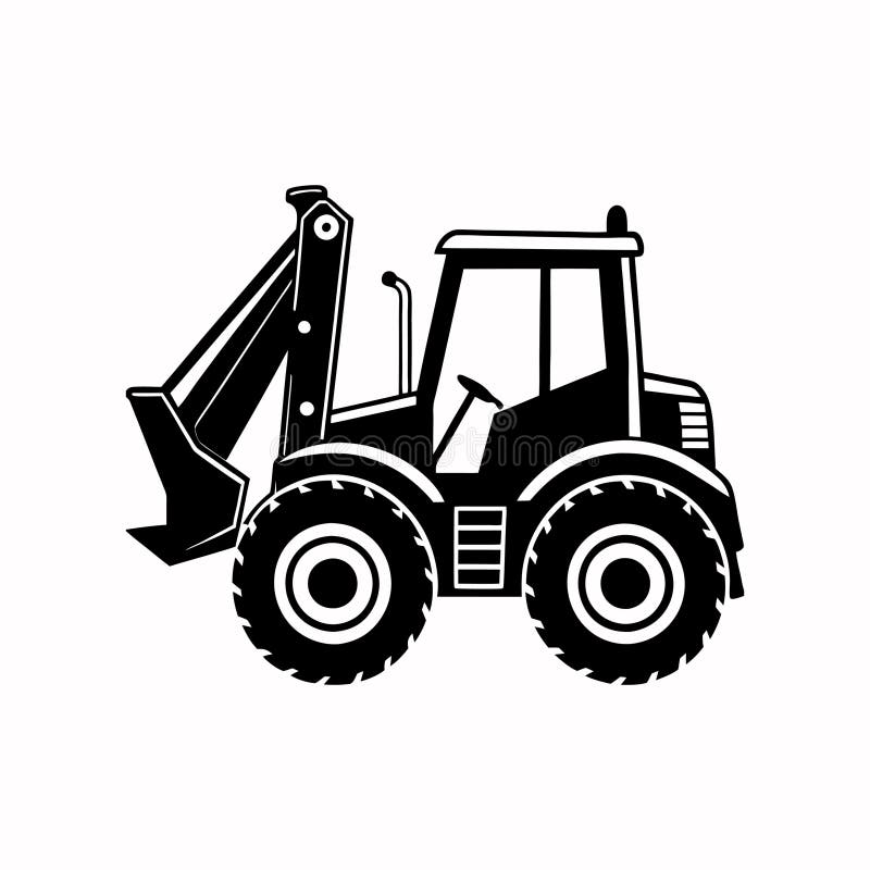 Backhoe Loader Vector on White Background Construction Machinery ...