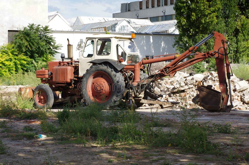 Backhoe loader vintage stock photo. Image of equipment - 59664452