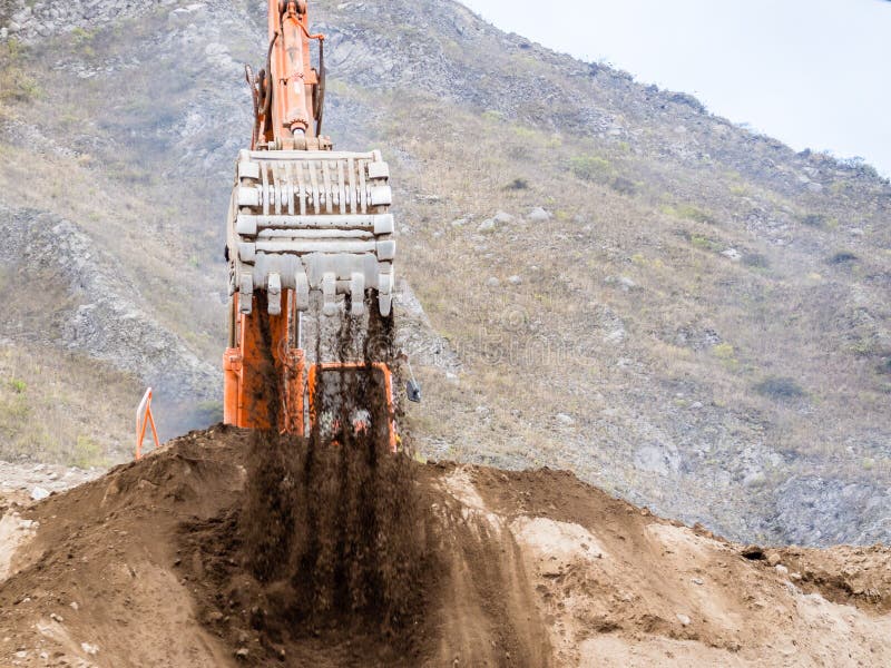 Backhoe Loader Working in Earthmoving Stock Photo - Image of building ...