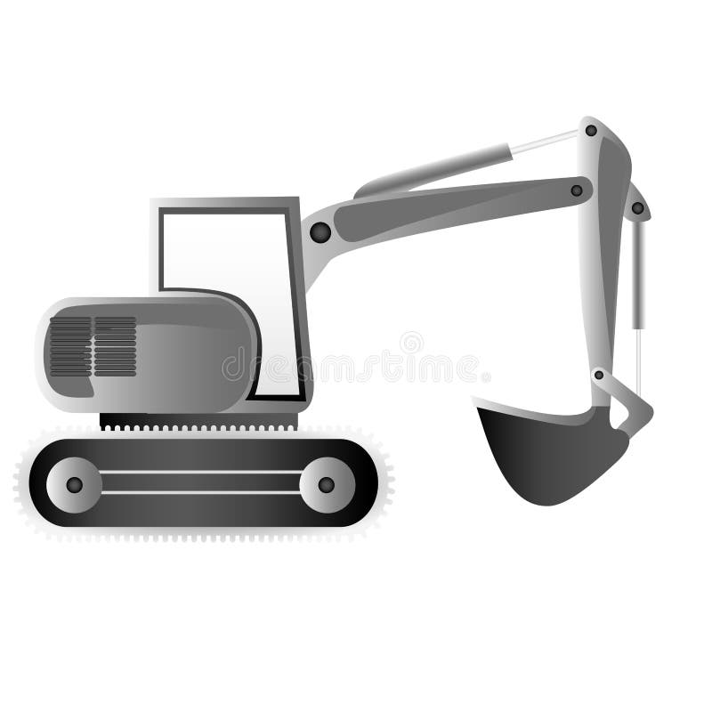Backhoe machine icon image stock vector. Illustration of bucket - 80396152