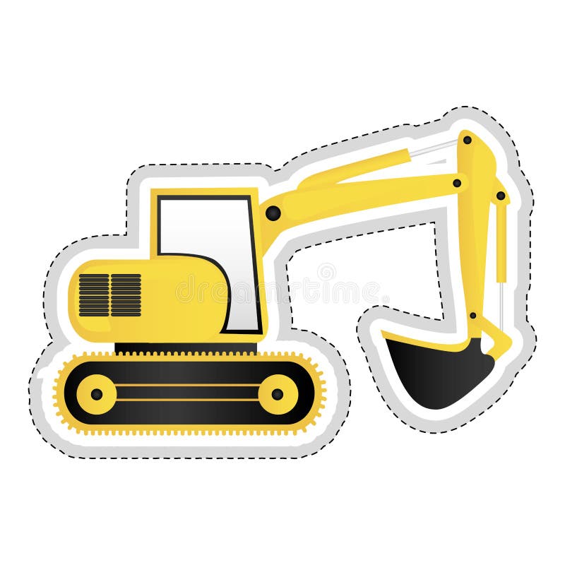 Backhoe machine icon image stock vector. Illustration of excavator ...