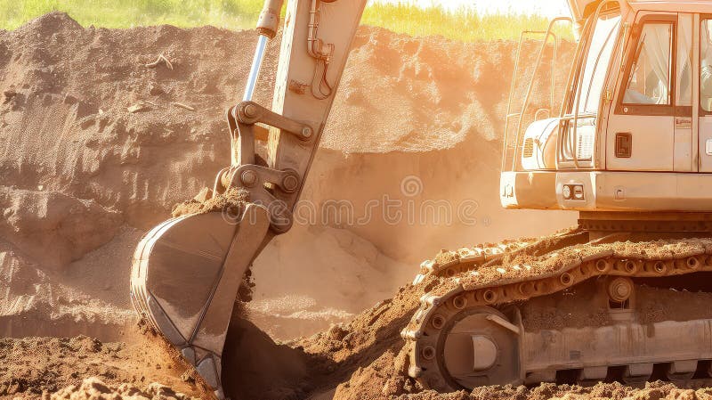 The Backhoe S Arm Delicately Maneuvers Around Obstacles, Ensuring ...