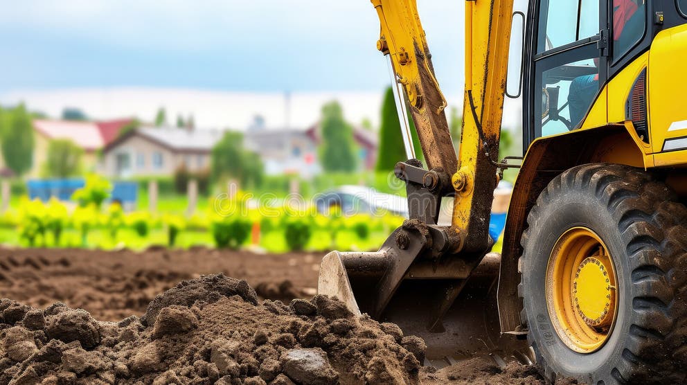 The Backhoe S Operator Adjusts the Controls, Fine-tuning the Machine S ...