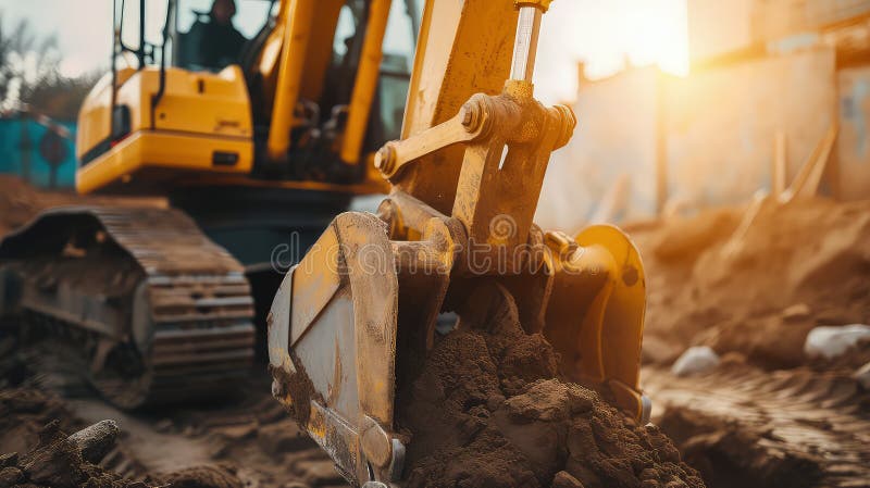 The Backhoe S Operator Skillfully Controls the Machine, Orchestrating ...