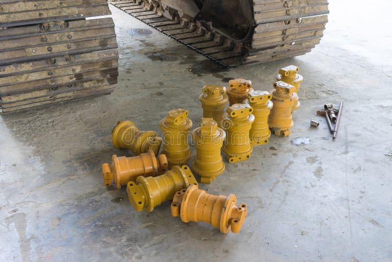 Backhoe Track with Roller Repair Part or Spare Part. Stock Image ...