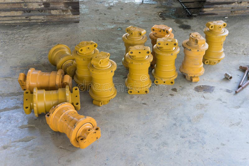 Backhoe Track with Roller Repair Part or Spare Part. Stock Image ...