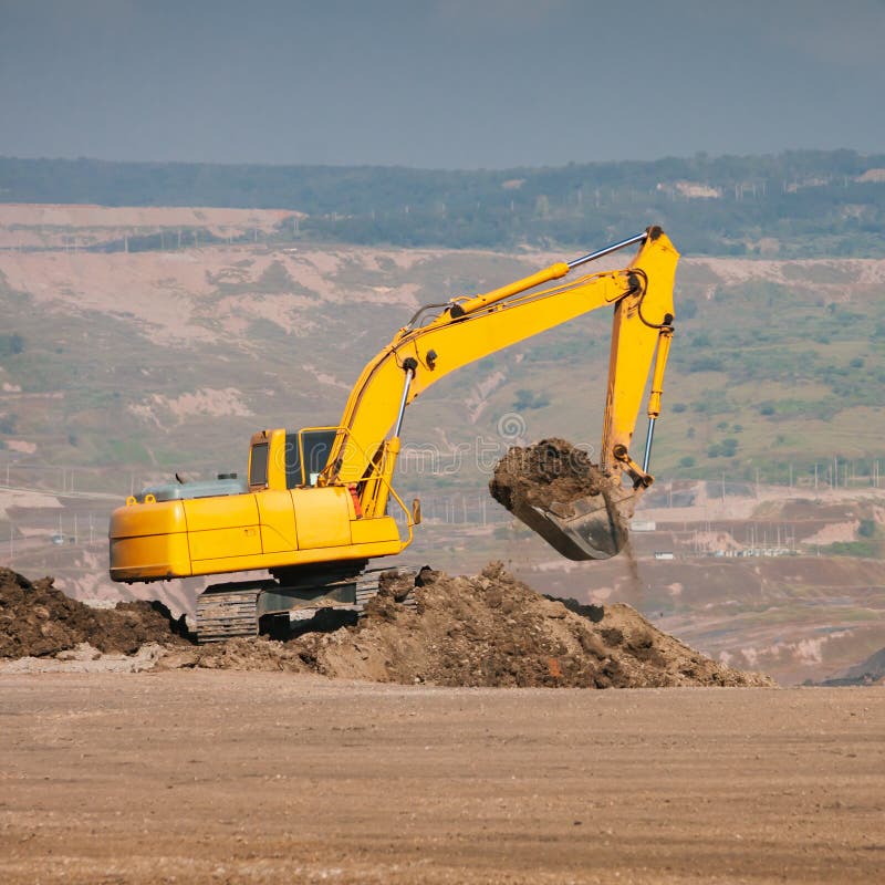 Backhoe are working stock photo. Image of excavator - 121254892