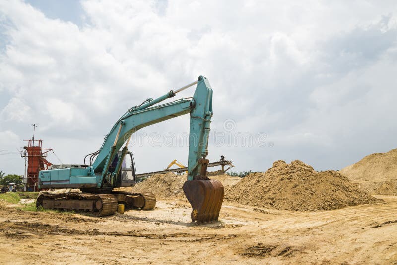 Backhoe is Working in the Construction Site Stock Photo - Image of gear ...