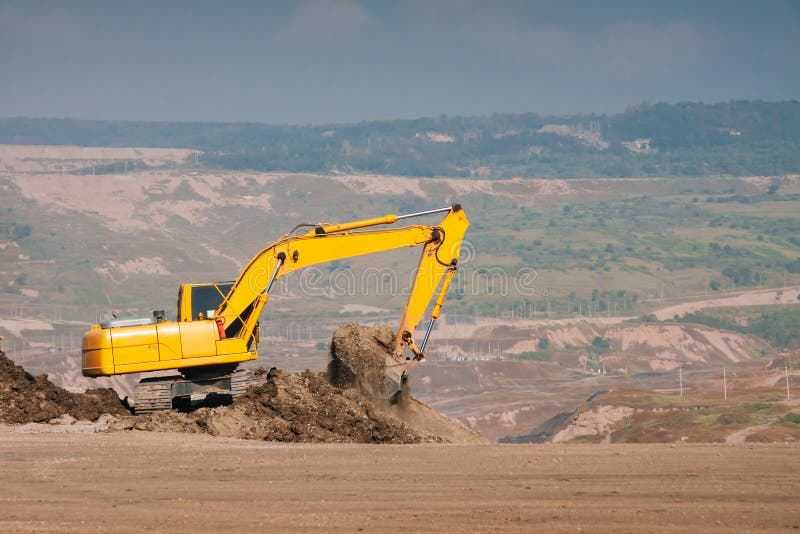 Backhoe are working stock image. Image of heavy, excavator - 121254891