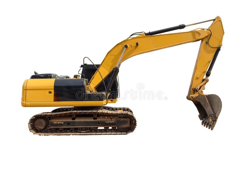 Backhoe Excavator Bucket Side View Isolated White Stock Photos - Free ...
